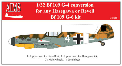 Aims 32P016 Messerschmitt Bf-109 G-4 - Conversion Set (for Me 109 G-6 - Hasegawa and Revell kits)