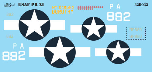 Aims 32D032 Supermarine Spitfire PR Mk.XI in USAF Service