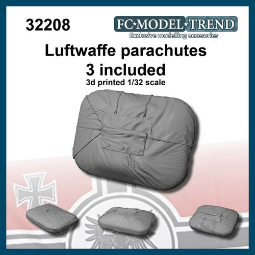FC ModelTrend 32208 Luftwaffe Parachutes, 3 Included