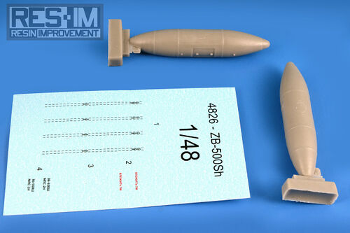 RES-IM 4826 Zb-500Sh - Soviet 500kg incendiary bombs with decals (2 pcs)
