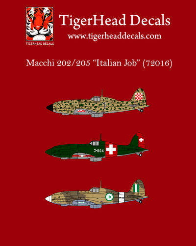 TigerHead Decals 72016 'Italian Job' Macchi C.202/C.205 in International Service