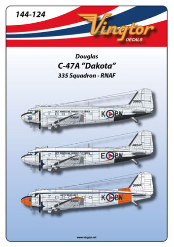Vingtor 144124 Douglas C-47A Dakota - 335 Squadron, RNAF Decals