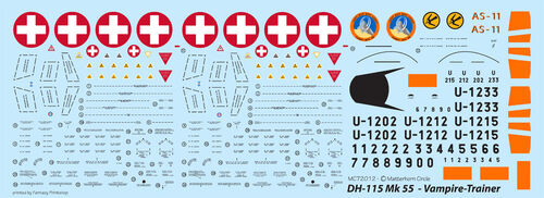 Matterhorn Circle MC72012 de Havilland DH.115 Vampire Trainer Decals
