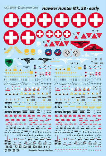 Matterhorn Circle MC72019 Hawker Hunter Mk.58 - Early Decals (1958-1979)