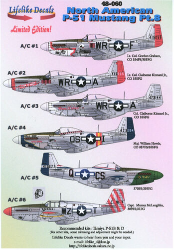 Lifelike Decals 48060 North American P-51 B/D Mustang Part 8 (6 schmese)