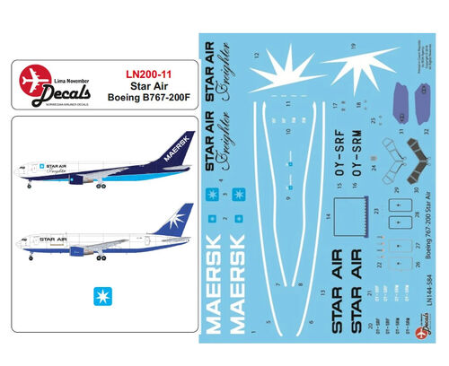 Lima November Decals 200-11 Boeing 767-200 F - Star Air old and new scheme.