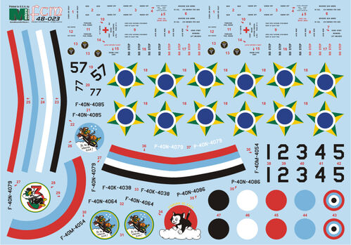 FCM 48023 Curtiss P-40K/N - Brazilian Air Force 1947 - 1954 (10 schemes)