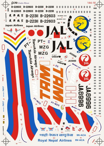 FCM 44016 Airbus A320/A321 and Boeing BO-757 200 / BO-737 400 Decals
