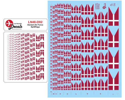 Lima November Decals 48-D02 Danish Air Force splitflags