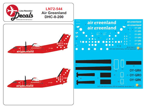 Lima November Decals 72-544 de Havilland Canada DHC-8-200 - Air Greenland Scheme
