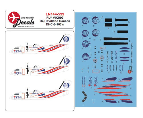 Lima November Decals 144-599 de Havilland Canada DHC-8-100 - Fly Viking Scheme