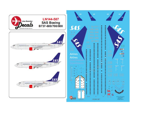 Lima November Decals 144-587 Boeing 737-600/700/800 - SAS Scheme
