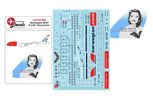 Lima November Decals 144-552 Boeing 737-800 - Norwegian EI-LNA "Sonja Henie"