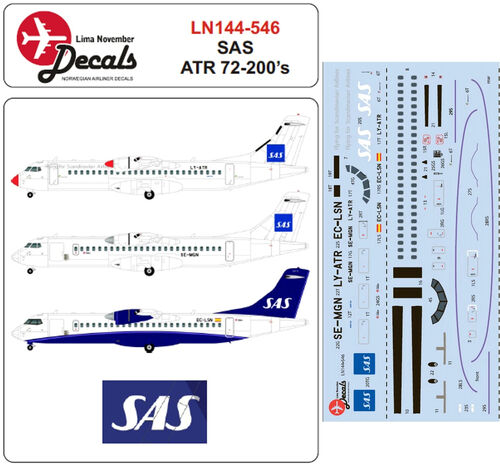 Lima November Decals 144-546 ATR-72-200 - SAS Decals including EC-LSN in AZUL colours