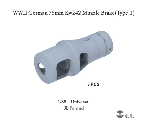 ET Model P35-307 German WWII 75mm Kwk42 Muzzle Brake - Type 1