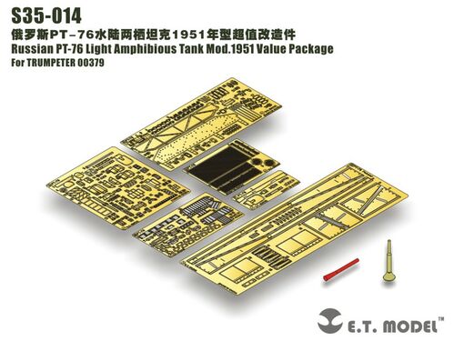ET Model S35-014 Soviet Light Amphibious Tank PT-76 Mod.1951 - Value Package (for Trumpeter 00379)