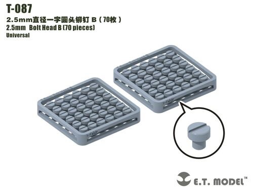 ET Model T-087 2.5 mm Bolt Head B (70 pieces)