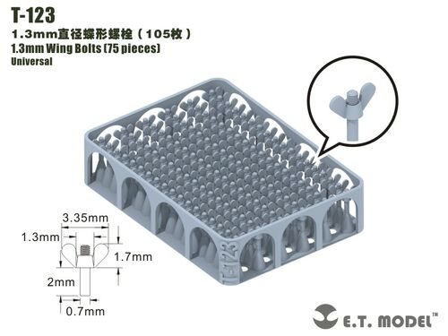 ET Model T-123 1.3 mm Wing Bolts (105 pieces）