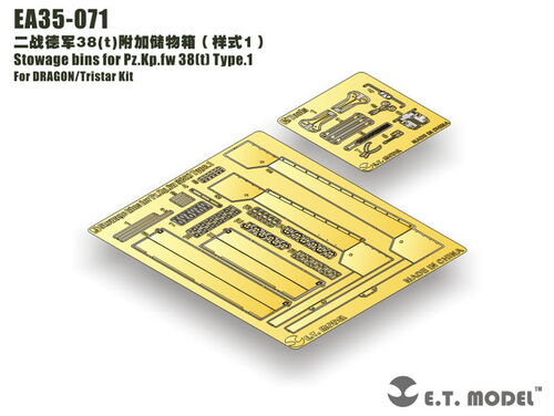 ET Model EA35-071 Stowage bins for PzKpfw 38(t) - Type 1 (for Dragon / Tristar Kit)