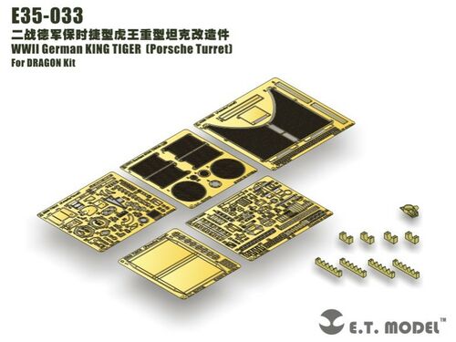 ET Model E35-033 German King Tiger - Porsche Turret (for Dragon Kit)