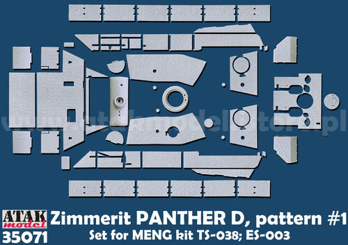 Atak Model 35071 Zimmerit Panther D - Pattern 1 (for Meng TS-038 and ES-003 kits)