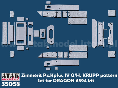 Atak Model 35058 Zimmerit PzKpfw IV Ausf.G/H - Krupp Pattern (for Dragon 6594 kit)