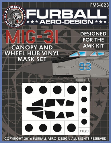 Furball Aero-Design FMS023 Mikoyan MiG-31BM Foxhound - canopy and wheel hub masks (designed to be used with Avant Garde kits)