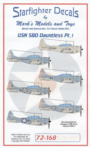 Starfighter Decals 72168 SBD Dauntless in US Navy - Part 1