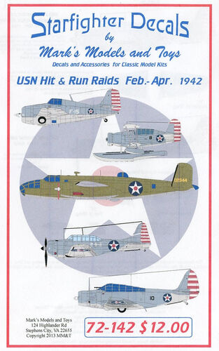 Starfighter Decals 72142 US Navy Hit and Run Raids (February - April 1942)
