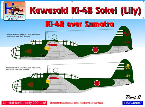 H-Model Decals D48087 Kawasaki Ki-48-Ib / Ki-48-IIb over Sumatra - Part 2