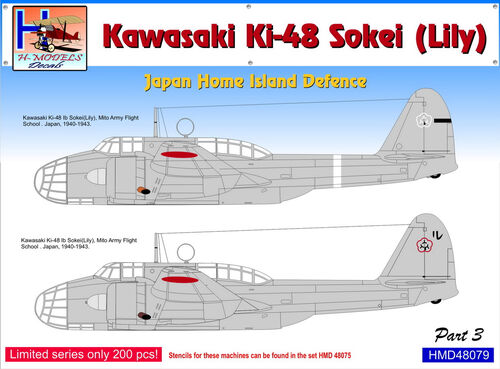 H-Model Decals D48079 Kawasaki Ki-48-Ib / Ki-48-IIb - Japan Home Island Defence - Part 3