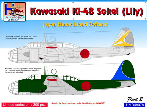 H-Model Decals D48078 Kawasaki Ki-48-Ib / Ki-48-IIb - Japan Home Island Defence - Part 2