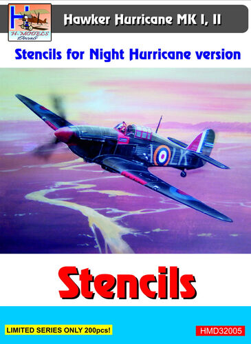 H-Model Decals D32005 Hawker Hurricane Mk.I & Mk.II Night Fighter stencils (set for 3 planes)