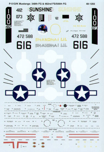 Microscale 481203 North American P-51 D/K Mustangs (2 schemes)