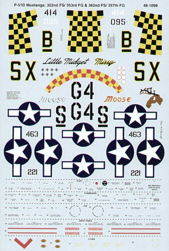 Microscale 481098 North American P-51 D Mustangs (2 schemes)