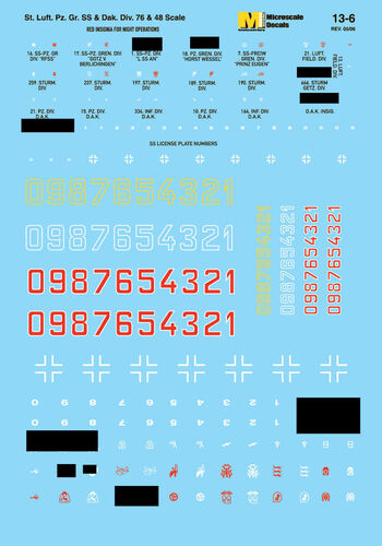 Microscale 13006 German WWII Armouer and Panzer Division Insignia