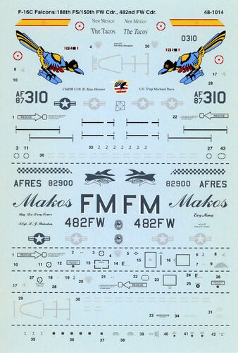 Microscale 481014 General-Dynamics F-16 A/C (2 schemes)
