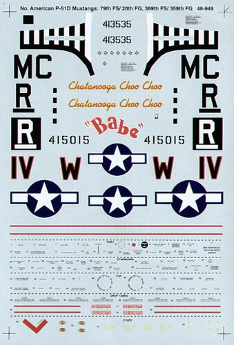 Microscale 480949 North American P-51 D Mustangs (2 schemes)