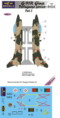 LF Models C32127 G.91R Gina Portuguese Service Part 2 (For Dayglo Models)