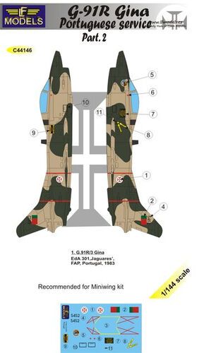 LF Models C44146 G.91R Gina Portuguese Service Part 2 (For Miniwing)