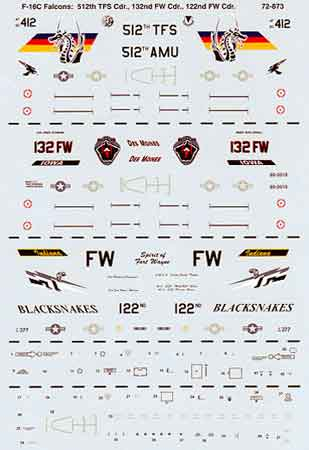 Microscale 72873 Lockheed-Martin F-16 C Falcon (3 schemes)