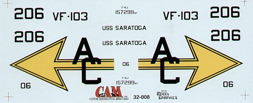 CAM 32008 McDonnell-Douglas F-4 J Phantom - 157299 VF-103 Sluggers AC/206 USS Saratoga