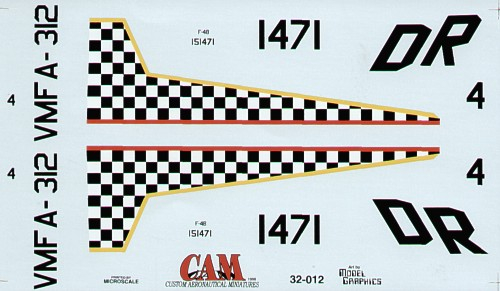 CAM 32012 McDonnell-Douglas F-4 B Phantom - 151471 VMFA-312 Checkerboards