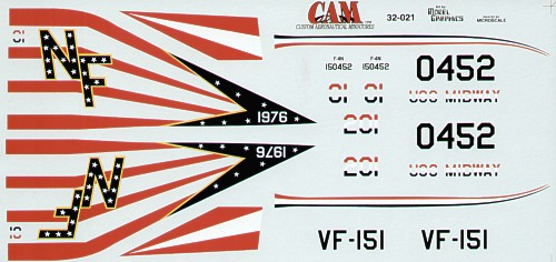CAM 32021 McDonnell-Douglas F-4 N Phantom - 150452 NF/201 VF-151 USS Midway Bi-Centennial (for F-4 B Tamiya kits)