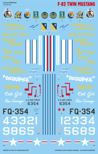 Caracal Models 48146 North American F-82 Twin Mustang Decals