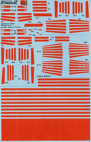Xtradecal 72115 Gloster Meteor F.TT / F.8 Day-glo Orange Stripes