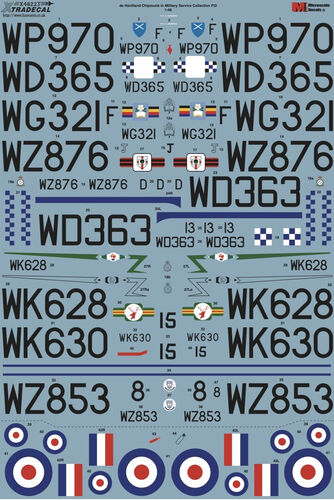 Xtradecal 48224 de Havilland Chipmunk In Military Service Part 4 (8 schemes)