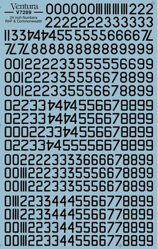 Ventura 7289 RAF and Commonwealth 24 inches code numbers - World War II and later - black