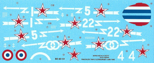 Berna Decals 48131 Yakovlev Yak-3 Normandie-Niemen (5 schemes)