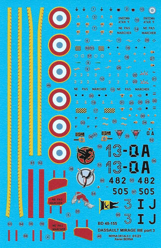 Berna Decals 48155 Dassault Mirage III E Armee de l'Air (French Air Force) Part 3